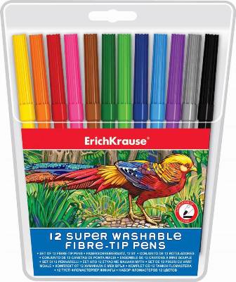 Blister Washable Fine Tip Fiber Pens 12/Pack#33050 | Maliks
